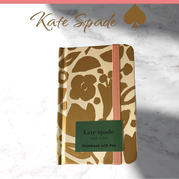 kate spade | Office | New Kate Spade Golden Floral Mini Notebook With ...